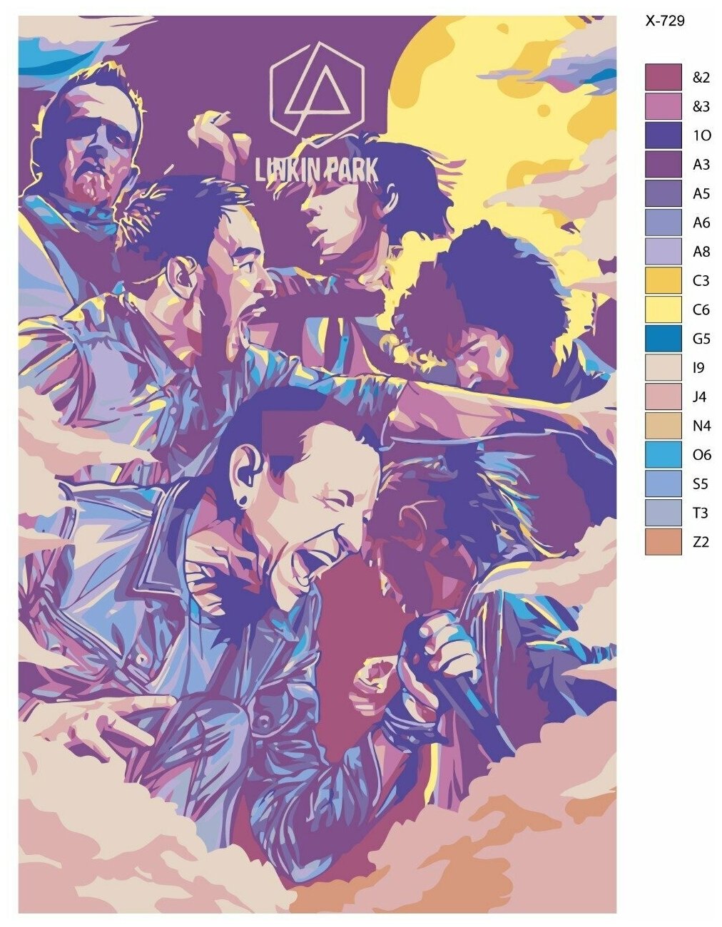 Картина по номерам X-729 "Рок-группа Linkin Park" 40х60