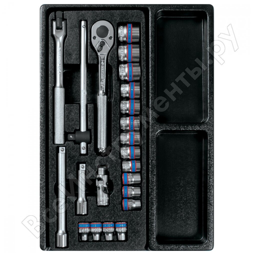 Набор торцевых головок 3/8" с принадлежностями (ложемент, 23 предмета) KING TONY 9-3523MR