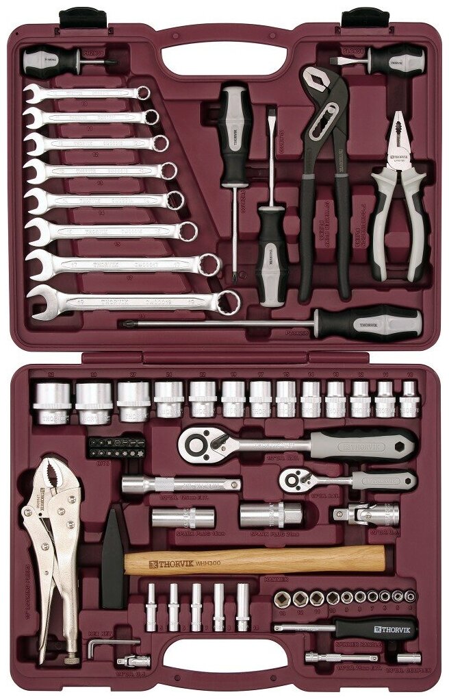 Набор инструмента универсальный 1 4 1 2DR 72 предмета Thorvik UTS0072