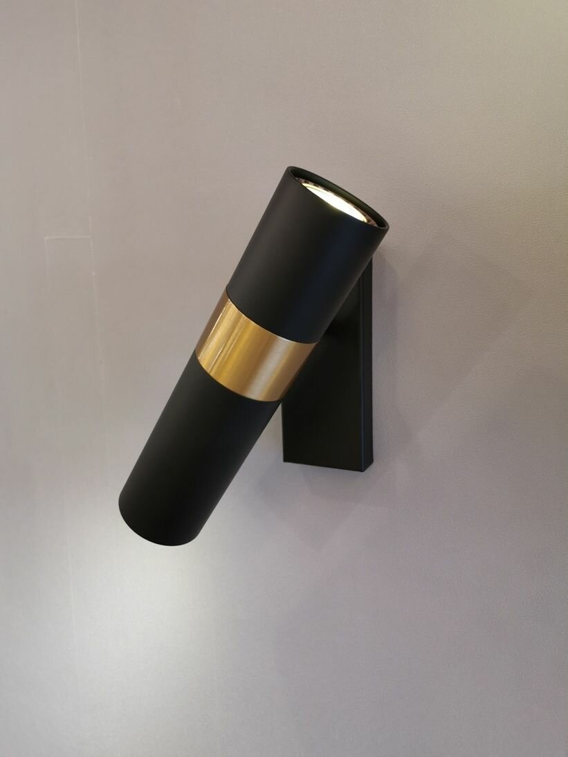 Настенный светильник бра поворотный черный две лампы GU10 по 7 Вт в стиле Лофт Spoor Blesslight