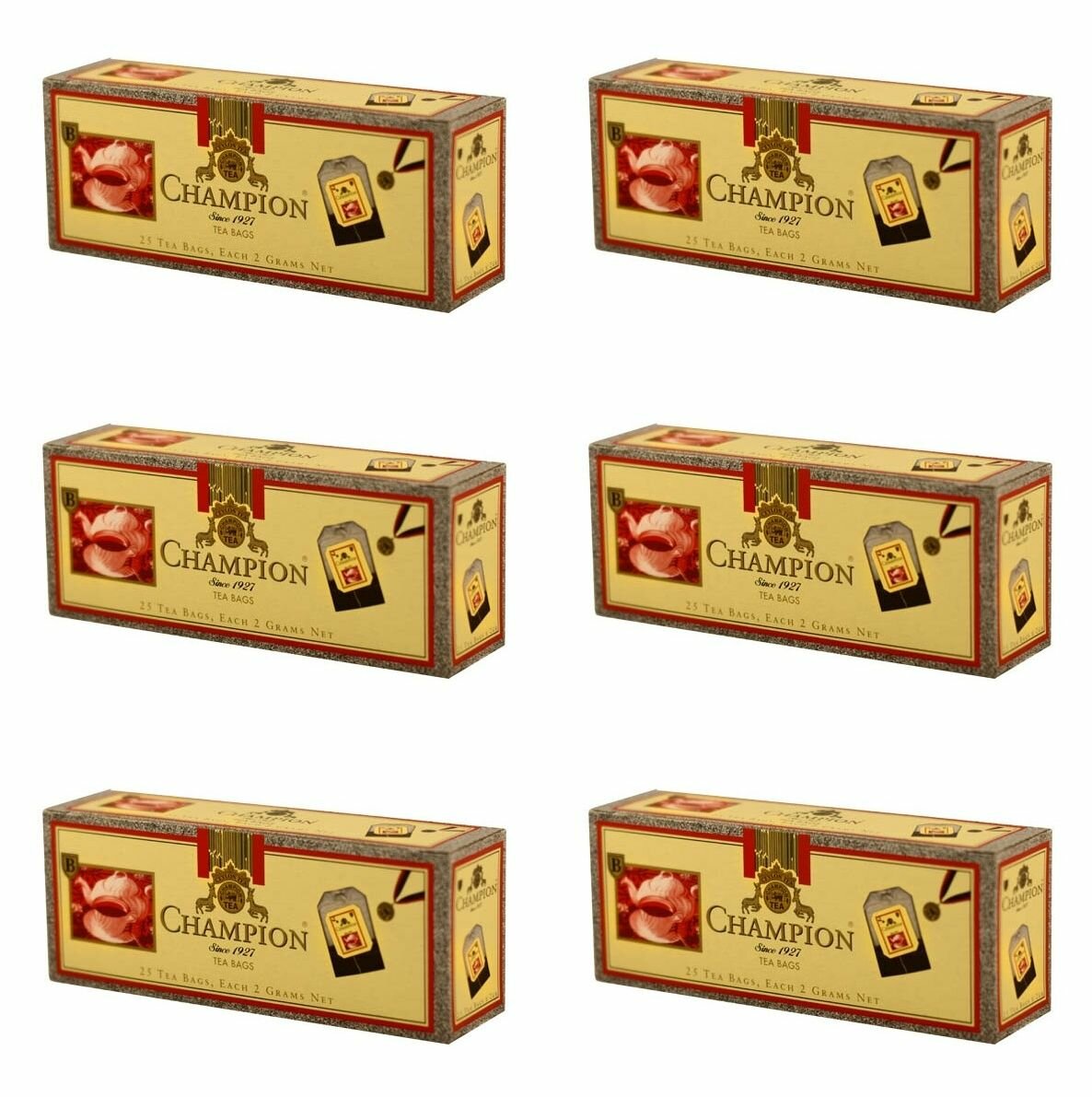 Beta tea Черный чай Чемпион, 25 пакетиков по 2 г, 6 уп