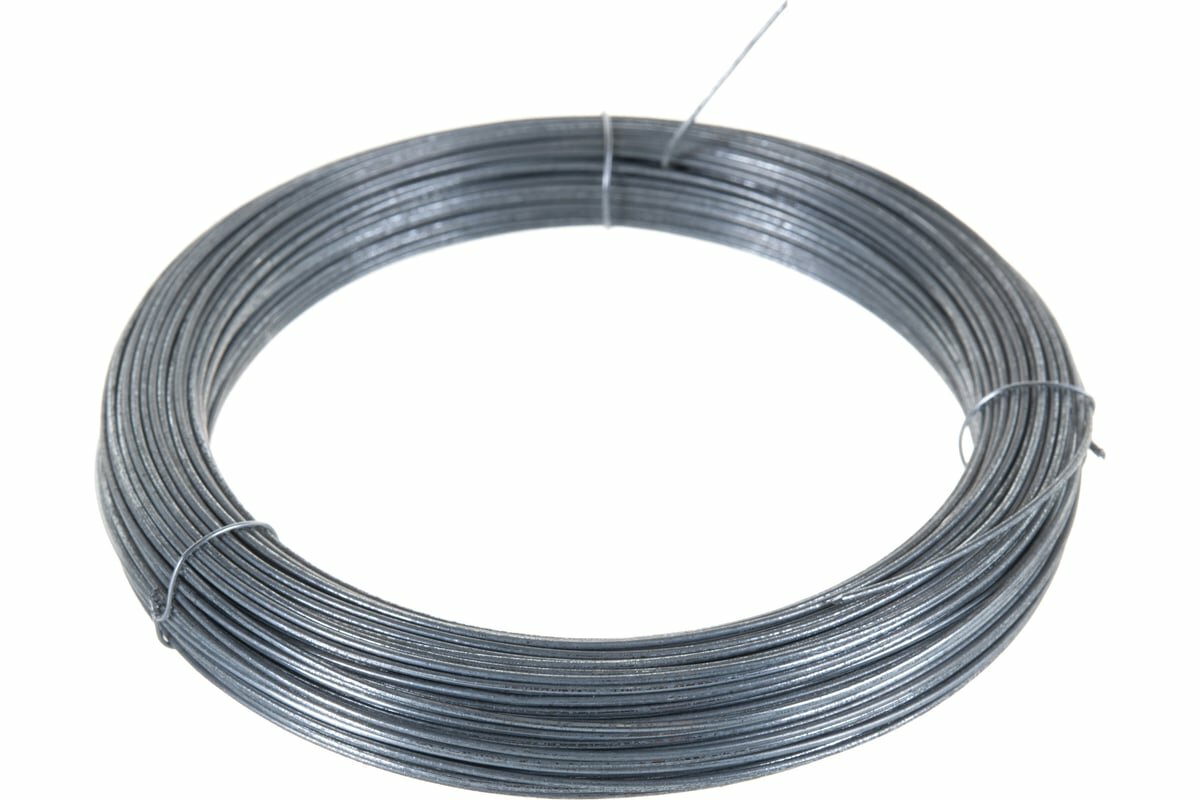 СИБРТЕХ Проволока стальная оцинкованная термообработанная 1,2 мм, длина 50 м, код 84907