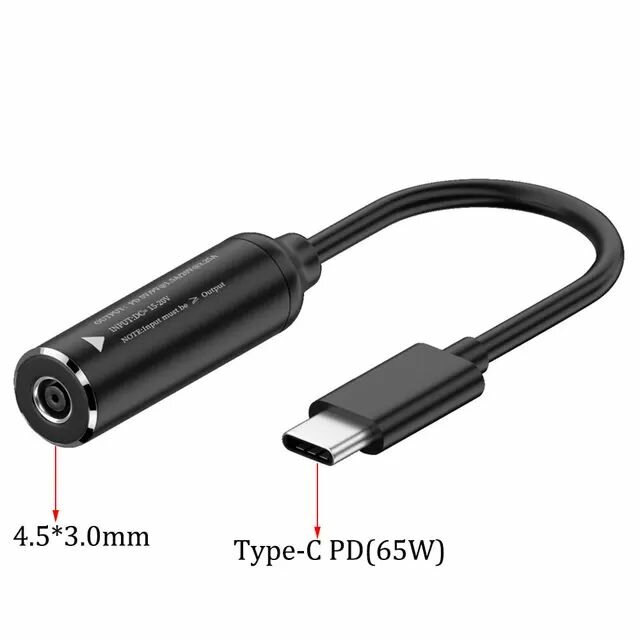 Переходник DC 4.5X3.0 to Type-C 65W для ноутбука