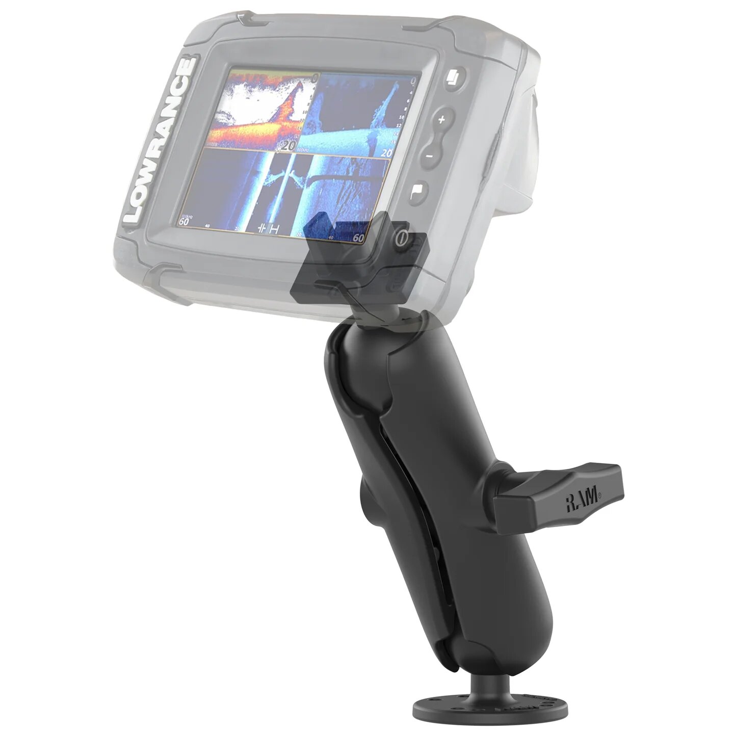 Крепление RAM для LOWRANCE Elite-5, Mark-5, Hook-5 и Elite 7 Ti Fishfinders, муфта 140мм (RAM-101-LO11)