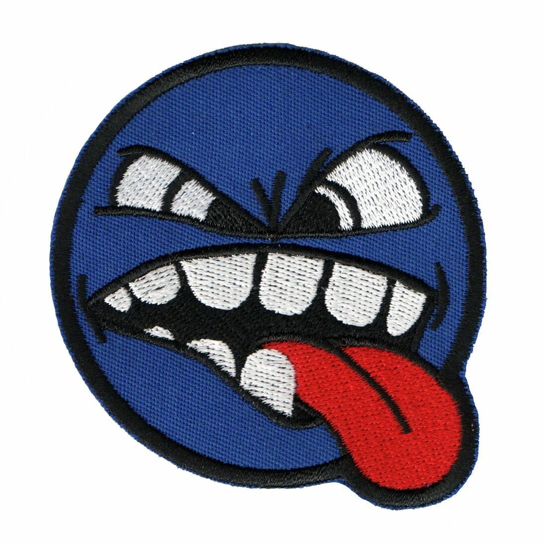 Шеврон злой смайл синий