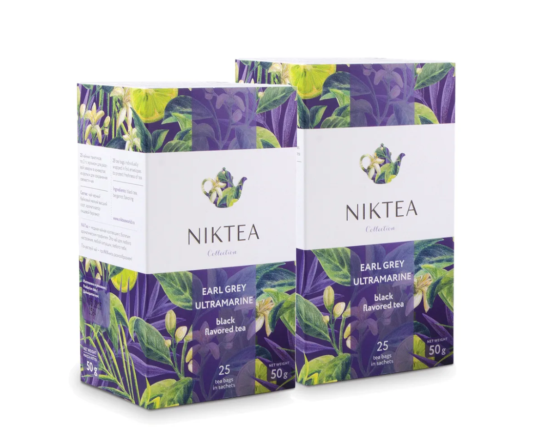 Чай черный Niktea Earl Grey Ultramarine в пакетиках 2 упаковки