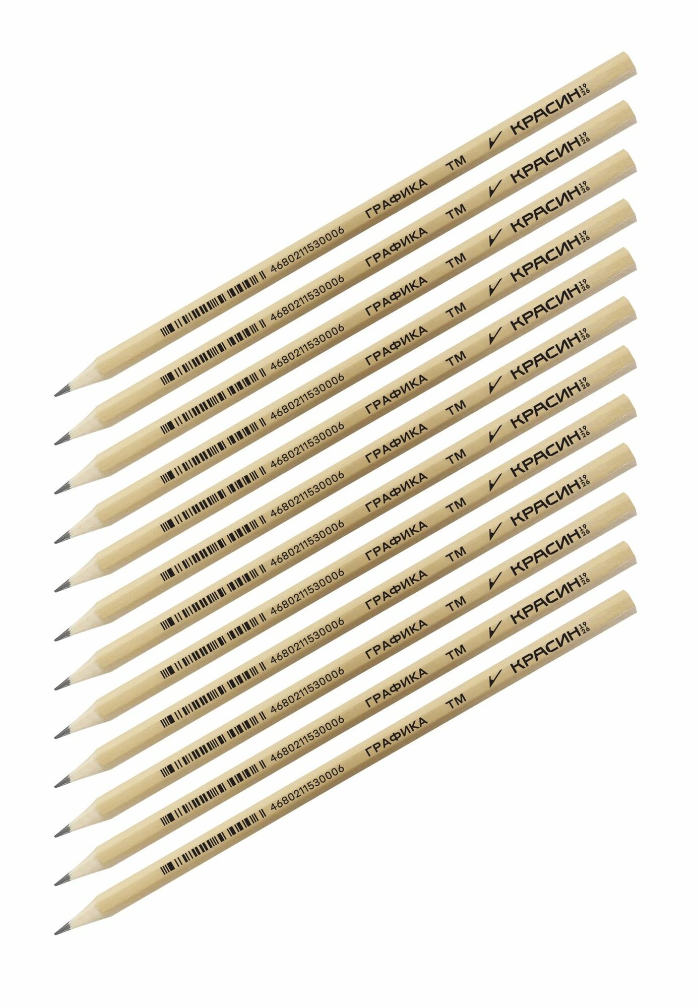 Набор 12 шт. - Карандаш ч/г Красин "Графика" ТМ (НВ), заточен.