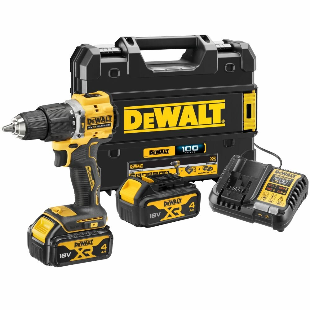 Дрель аккумуляторная ударная DEWALT DCD100YM2T-QW