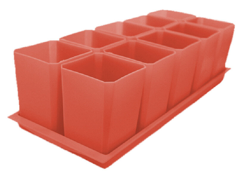 Горшки для рассады и цветов, набор из 10 горшков по 750 мл и поддона, Терракот