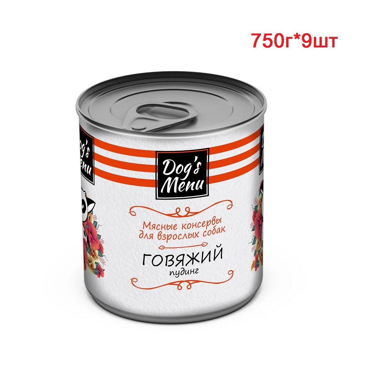 Dog`s Menu консервы для собак Говяжий пудинг 750г*6шт