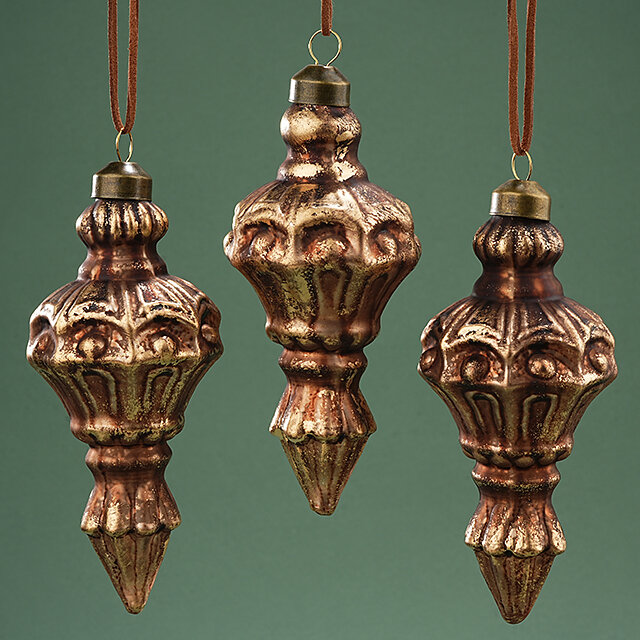 Елочные игрушки Bagnolo in Piano 13 см, 3 шт, стекло, Winter Deco, 4060366