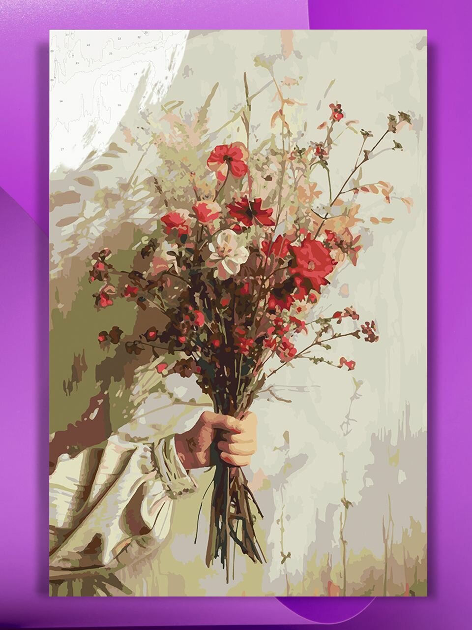 Картина по номерам на холсте Букет в стиле рустик, 40 х 60 см