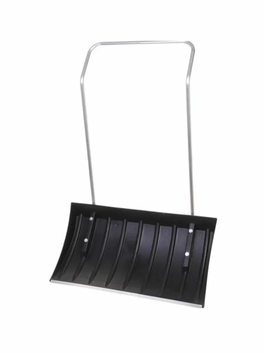 Лопата скрепер для снега 750х405 мм пластиковый с накладкой №17, П-образной ручкой