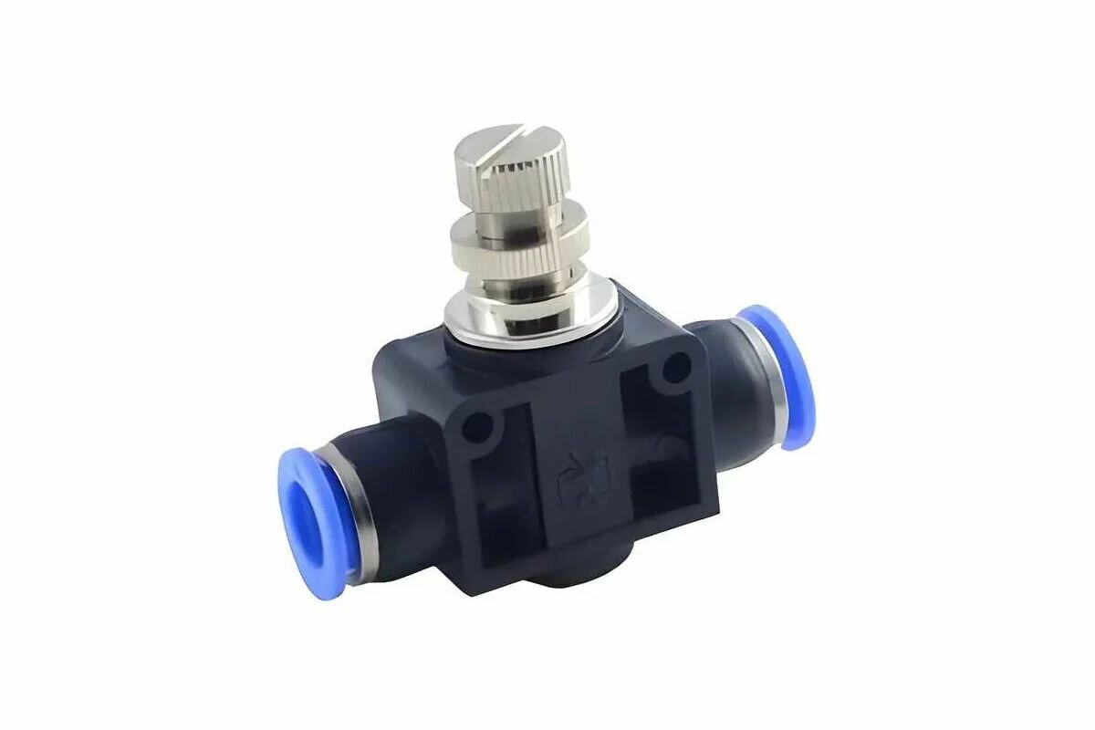 Фитинг для пластиковых трубок с металлическим регулятором 8x8мм ROCKFORCE