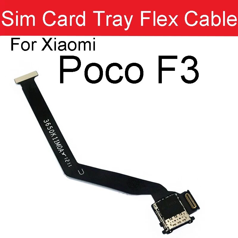 Для Xiaomi Mi Poco F3, разъем для чтения SIM-карт, гибкий кабель, ЖК-экран, подключение материнской платы, расширенный гибкий кабель, детали