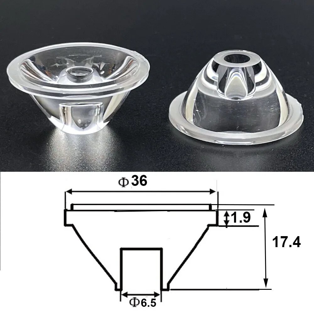 COB светодиодный фонарик, набор линз 36mm