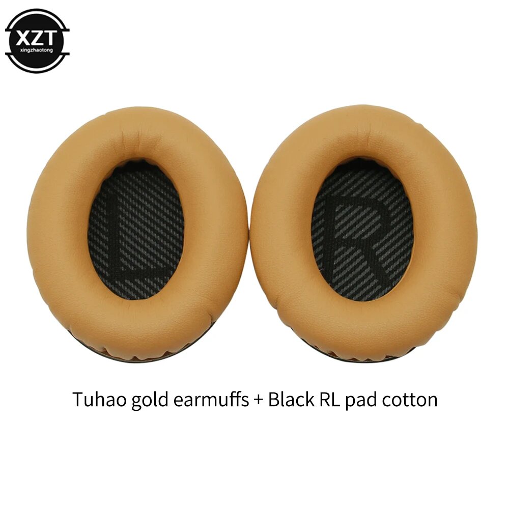 Амбушюры для наушников BOSE QC35 QC25 QC15 из искусственной кожи WYMECT Gold black RL