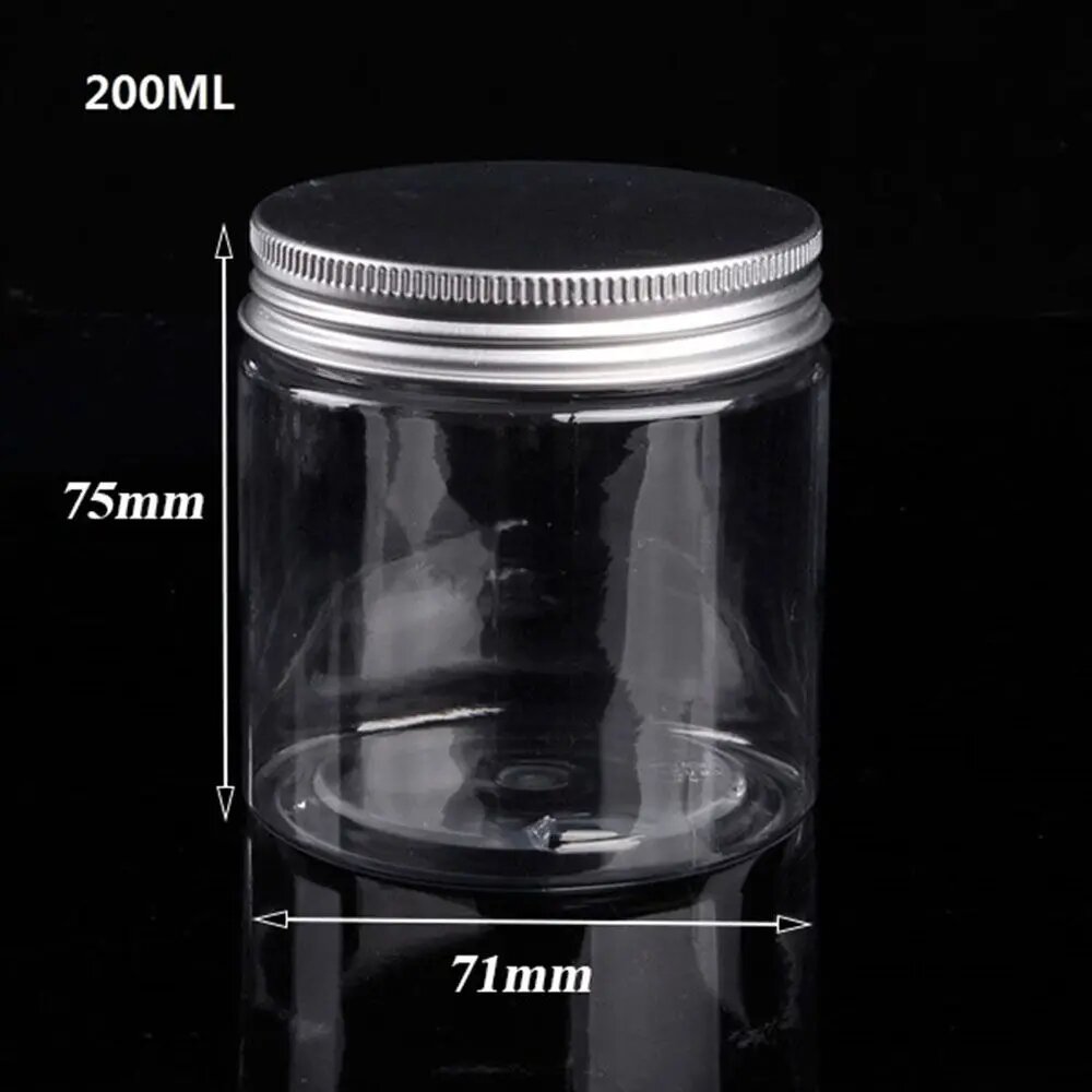 Пластиковая банка с алюминиевой крышкой 30/50/100/120/150/200/250 мл
