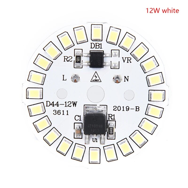 Светодиодный чип 12W белый, круглый Light Plate