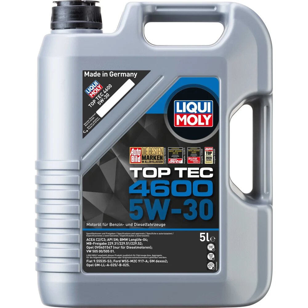 Моторное масло LIQUI MOLY Top Tec 4600 NS‑синтетическое для дизельных двигателей, совместимо с BMW Longlife‑04 стандарт