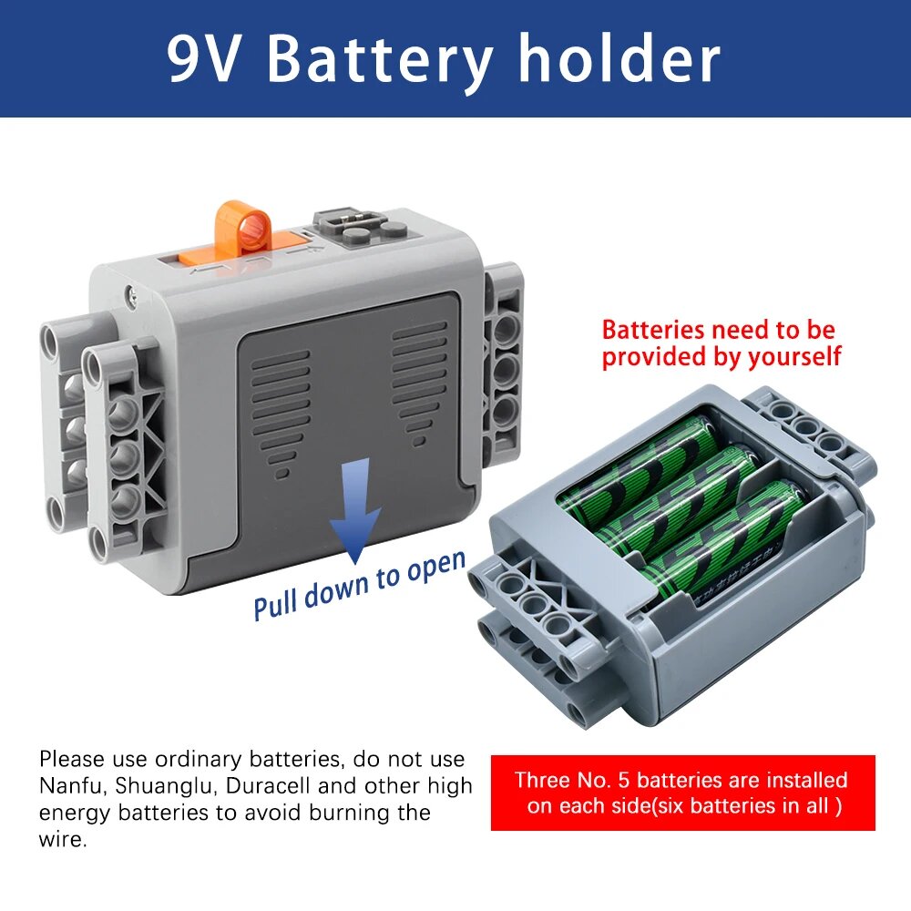 Держатель батареек 9V для LEGO, Цвет: 8881