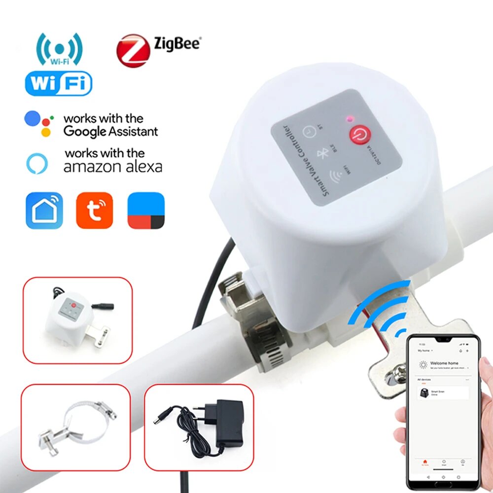HOENYZY Tuya Smart Valve WiFi/Zigbee клапан для воды Zigbee Valve