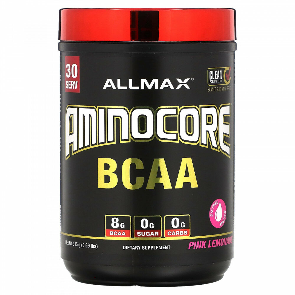 ALLMAX, BCAA AMINOCORE™, со вкусом розового лимонада, 345 г (0,76 фунта)