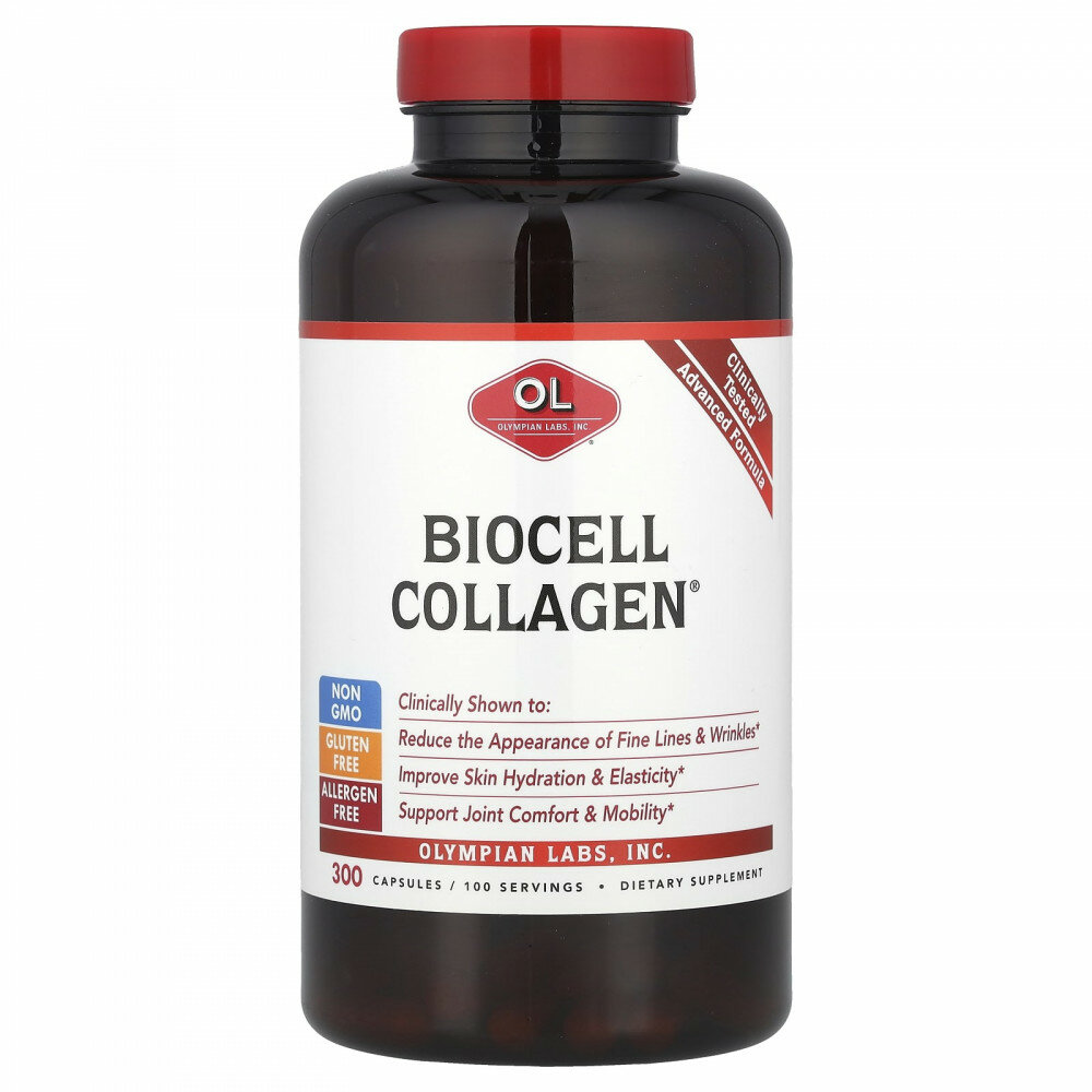 Olympian Labs, коллаген BioCell Collagen®, 300 капсул