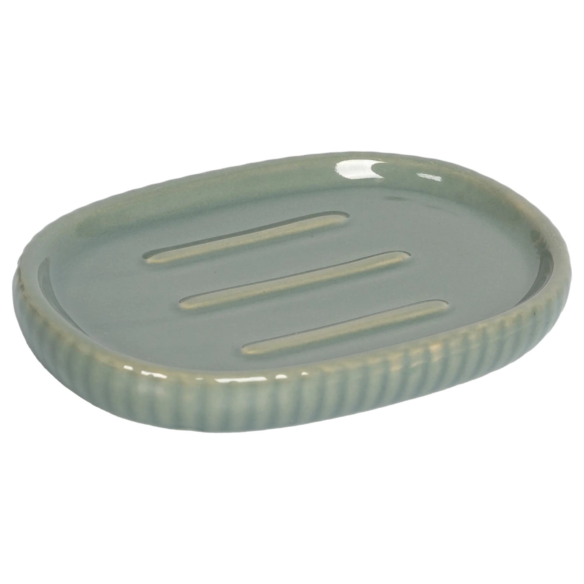 Vidage Велд мыльница керамическая зелёного цвета для ванной комнаты интерьерная деталь