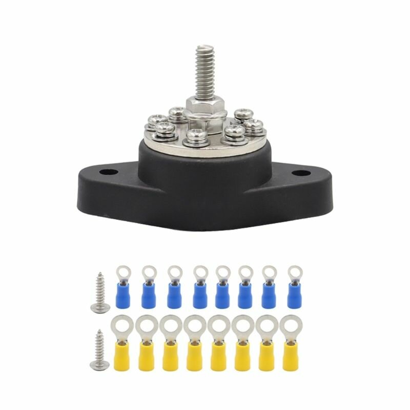 Клеммный блок сборной шины, силовая шпилька. Разъем аккумулятора 3/8 дюйма 1/4 дюйма. Распределение положительное отрицательное 12 В/48 В.