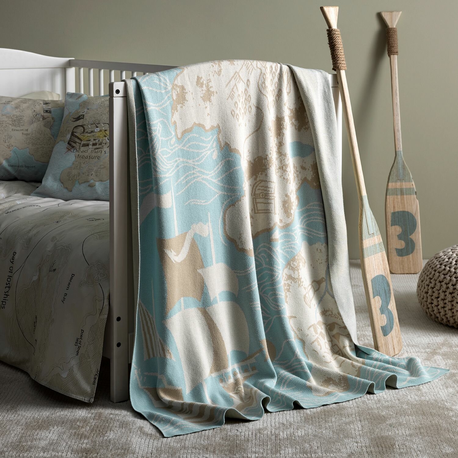 Togas Плед детский "Тортуга" с принтом, хлопок, 100х150