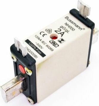 Предохранитель BUSSMANN 2NHG000BI с характеристикой GG, 2А, 500VAC, NH000, 1 шт