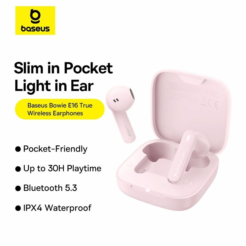 Наушники беспроводные Baseus Bowie E16 (A00061900413-01) розовый