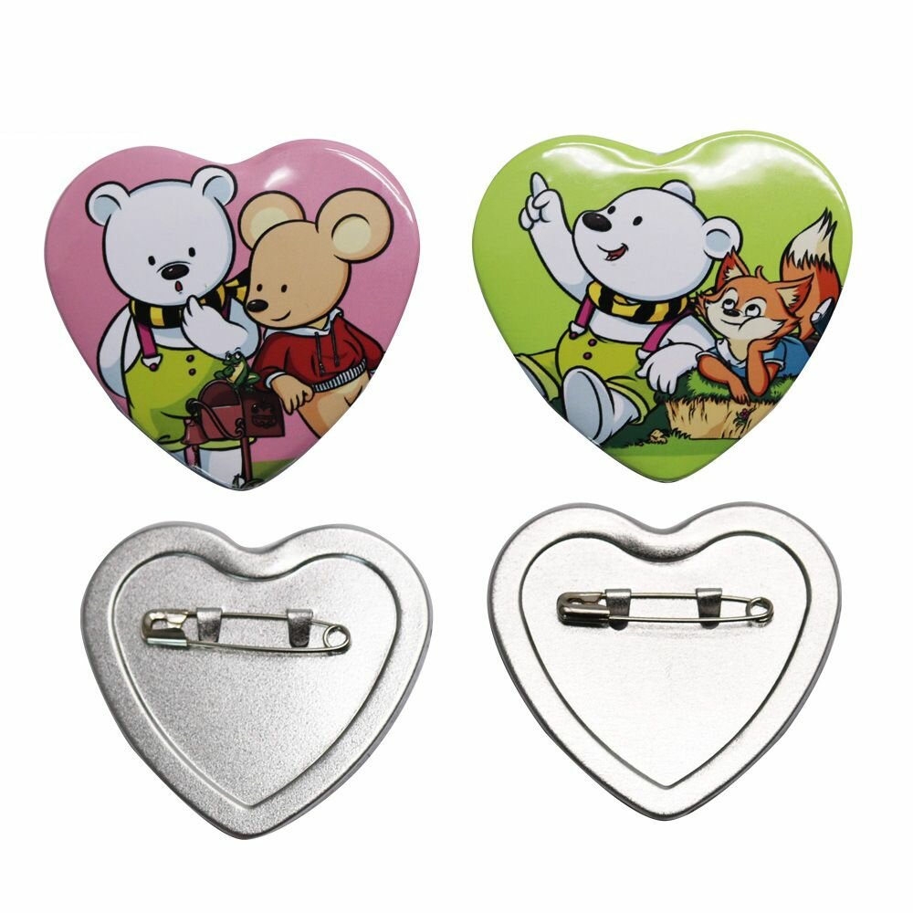 Заготовка металлическая, для закатного значка В форме сердца 100 шт-TYMY-WMF-1441060