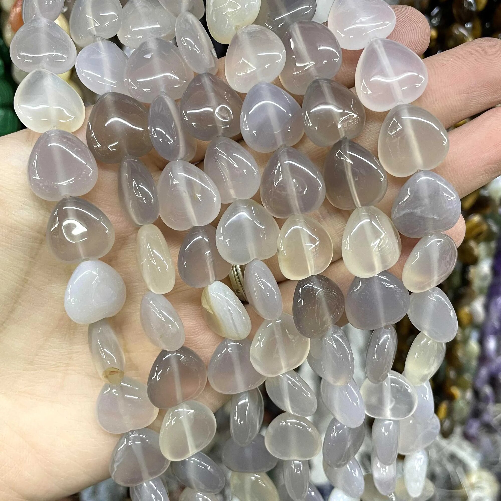 Бусины из сердолика, 10 мм, 19 шт.