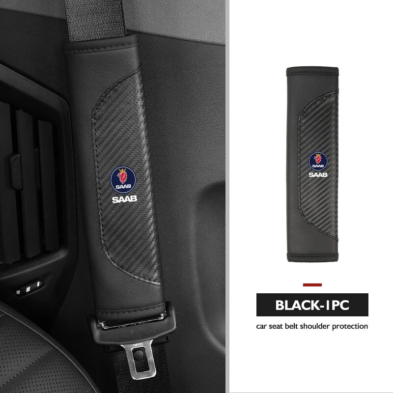 Кожаный плечевой ремень для SAAB 9-3 9-5 93 9000 900 9-7 600 99 9-X 97X Turbo X black-1PCS