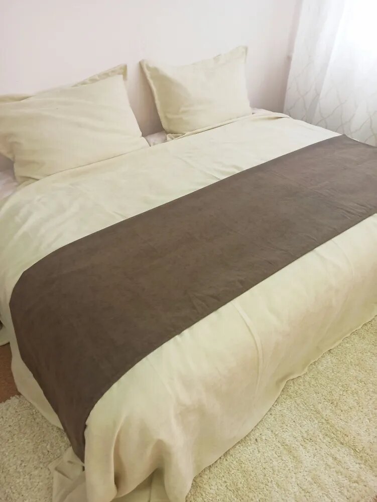 Покрывало - дорожка Бизнес Стиль Канвас, шоколадный, 80*200 см