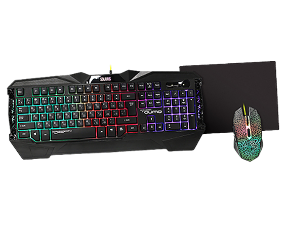 Игровой набор Qumo Solaris, проводные кл-ра K03 104 клавиши , мышь M10 dpi до 2200, коврик