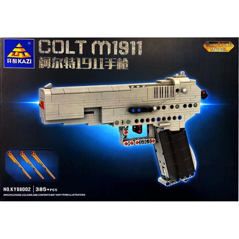 Конструктор Пистолет Colt M1911 с патронами, 385 деталей, KY88002 Premium Kazi