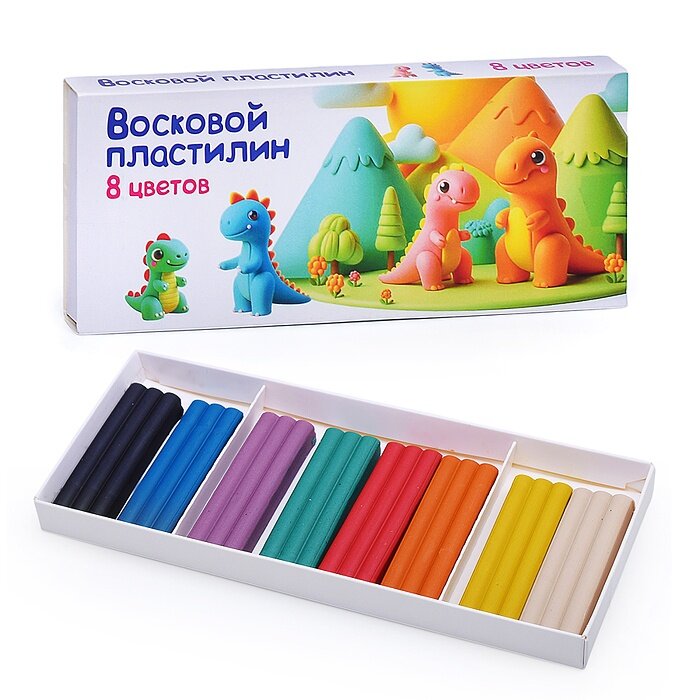 Пластилин Genio Kids для детской лепки "Восковой пластилин 8 цветов" (DMR8)