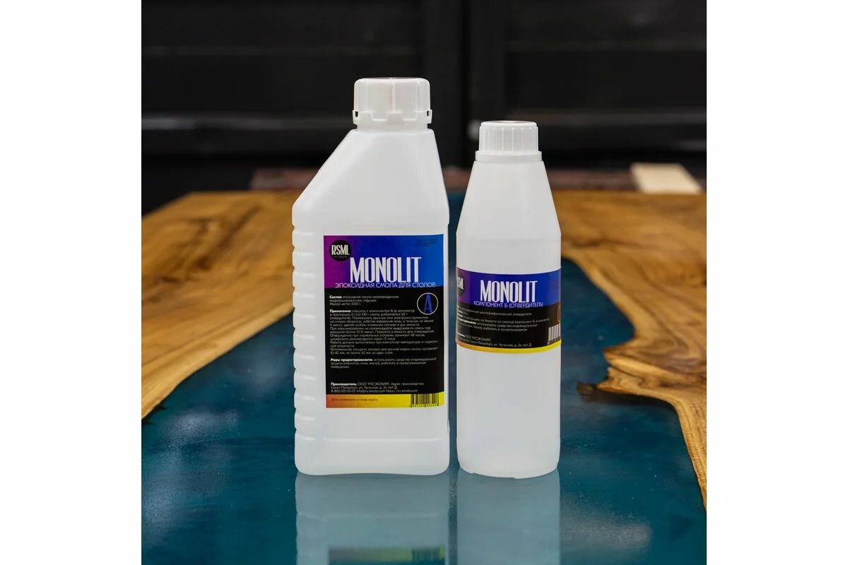 Эпоксидная смола ру-смола MONOLIT для заливки толстых слоёв, 1,5 кг MN1500