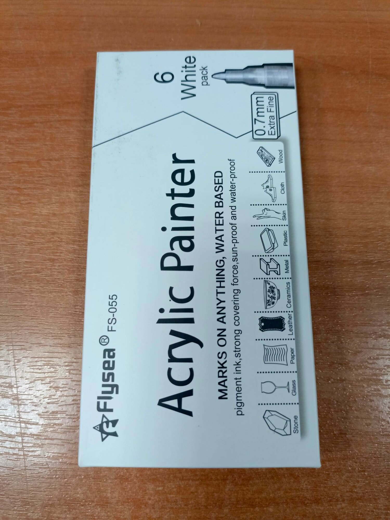 Набор акриловых маркеров Канцеляриум, 1/6 шт, белый, FS-055W