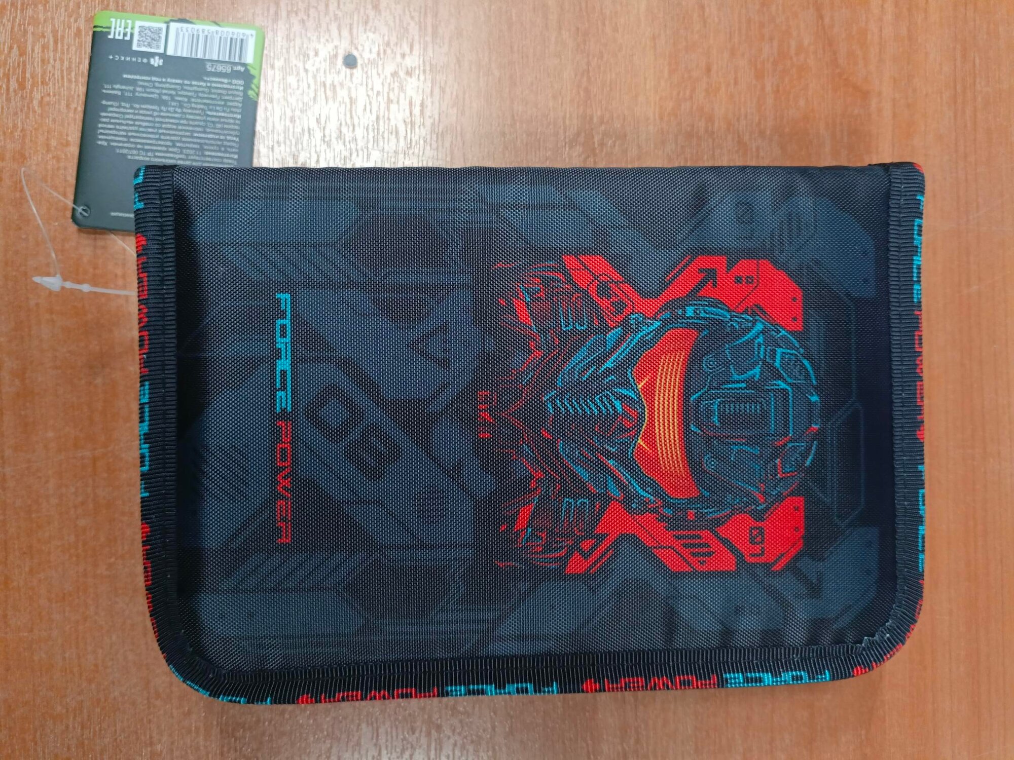 Пенал школьный кибер без наполнения, 13.3x20x3.5 см, полиэстер, молн/65675