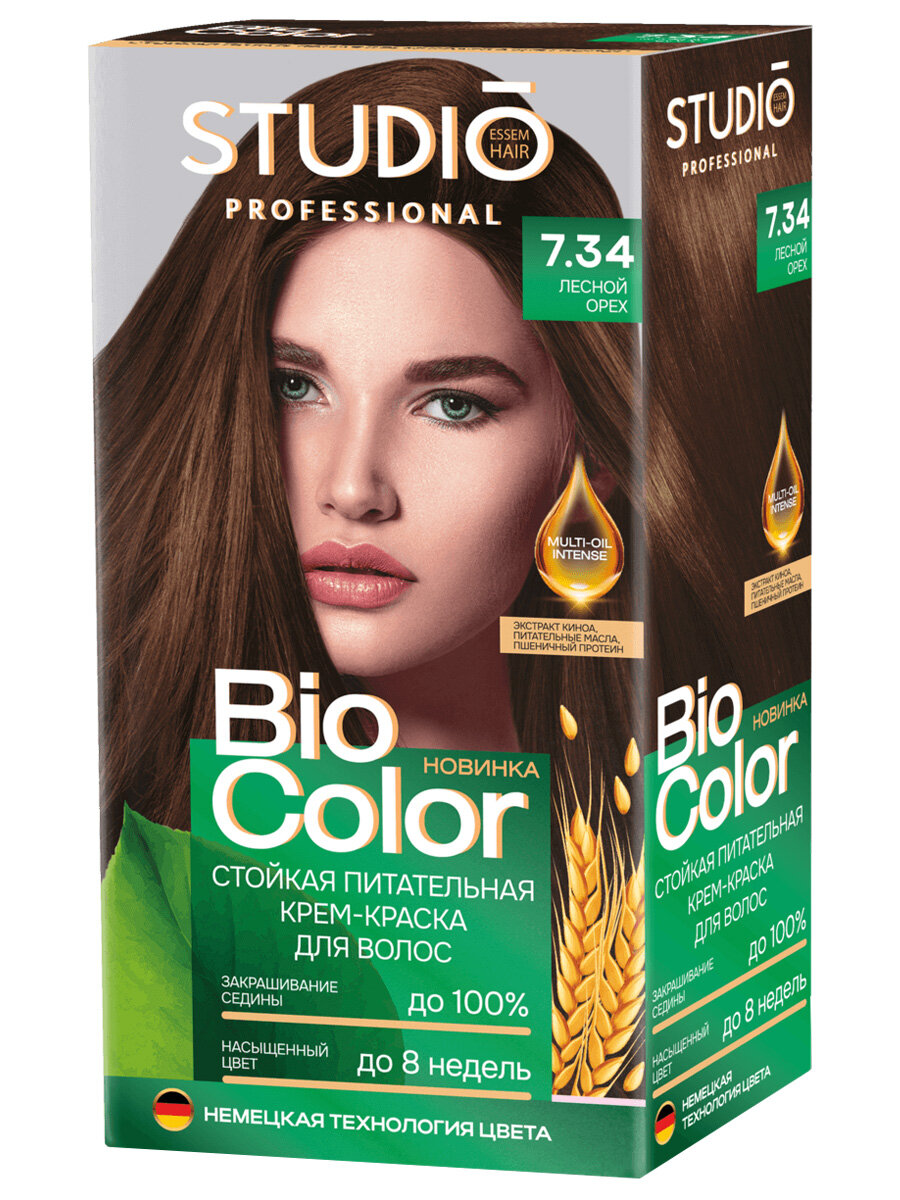 Краска для волос Studio Professional Biocolor кремовая тон 7.34 Лесной орех