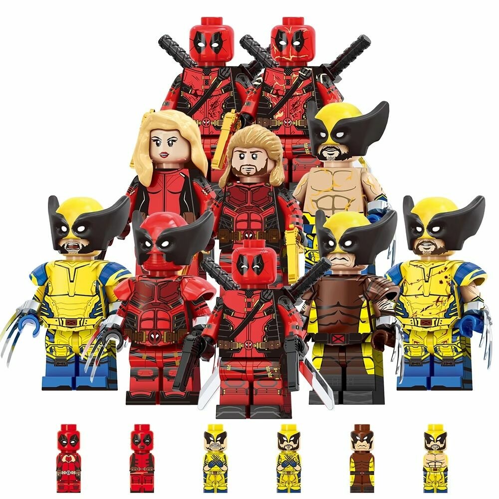 Набор минифигурок Супергерои Марвел Дэдпул и Росомаха 10 шт / Люди Икс / Фигурки конструктор игрушки совместимы с лего