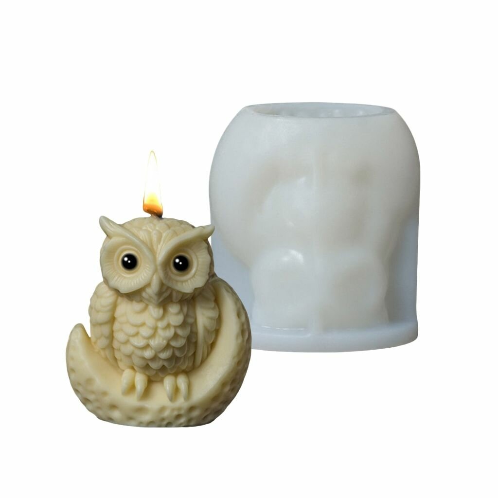 Гибкая силиконовая форма, реалистичная фигурка совы, форма для изготовления свечей, тема животного, эпоксидная смола поделок ручной работы