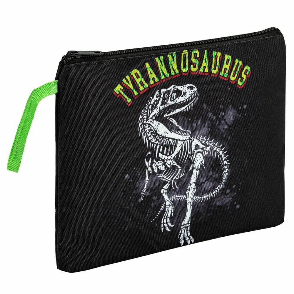Папка для тетрадей Brauberg А5, "Tyrannosaur", 1 отделение, полиэстер, на молнии, с ручкой (272203)