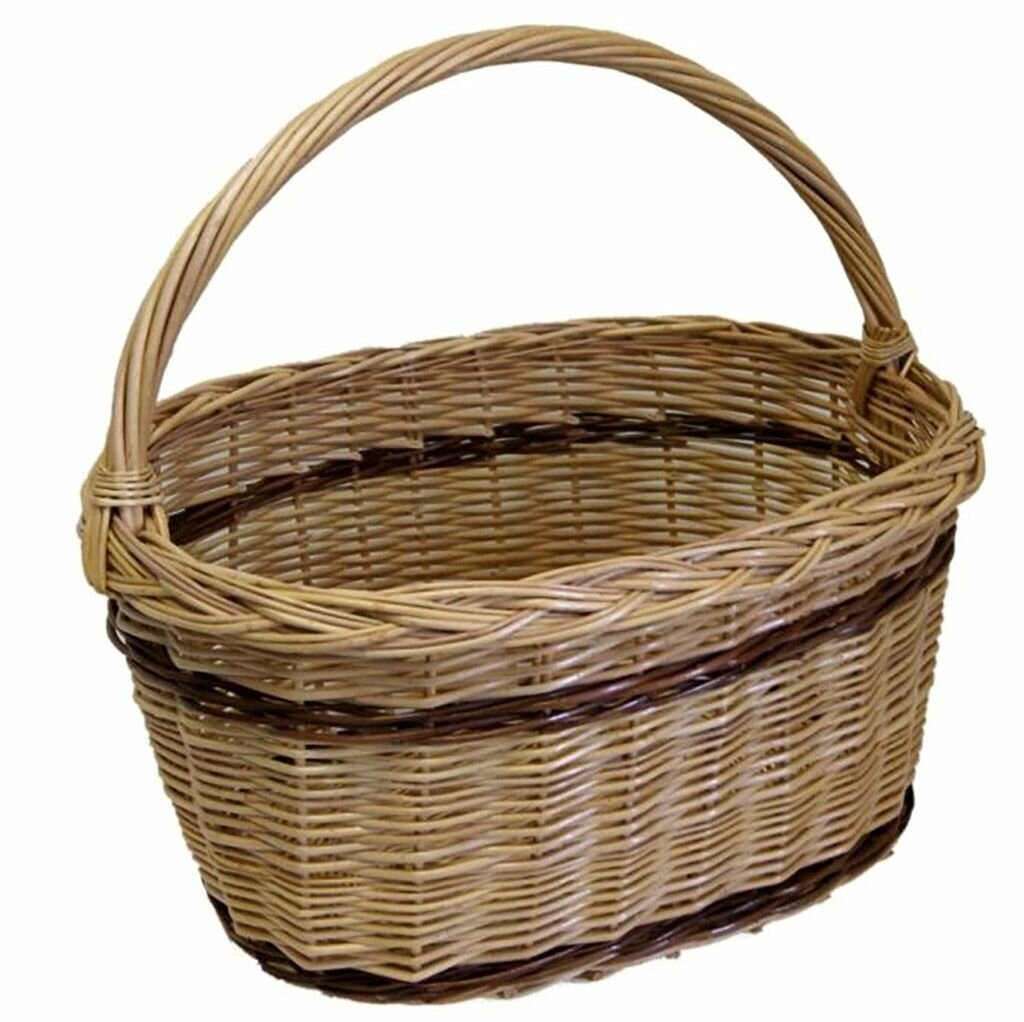 Корзина Вятская корзина плетеная "Калина-2" 20л, 45х30 см, высота борта 24 см, высота с ручкой 42 см, лоза ручное плетение (ИНП29/2)