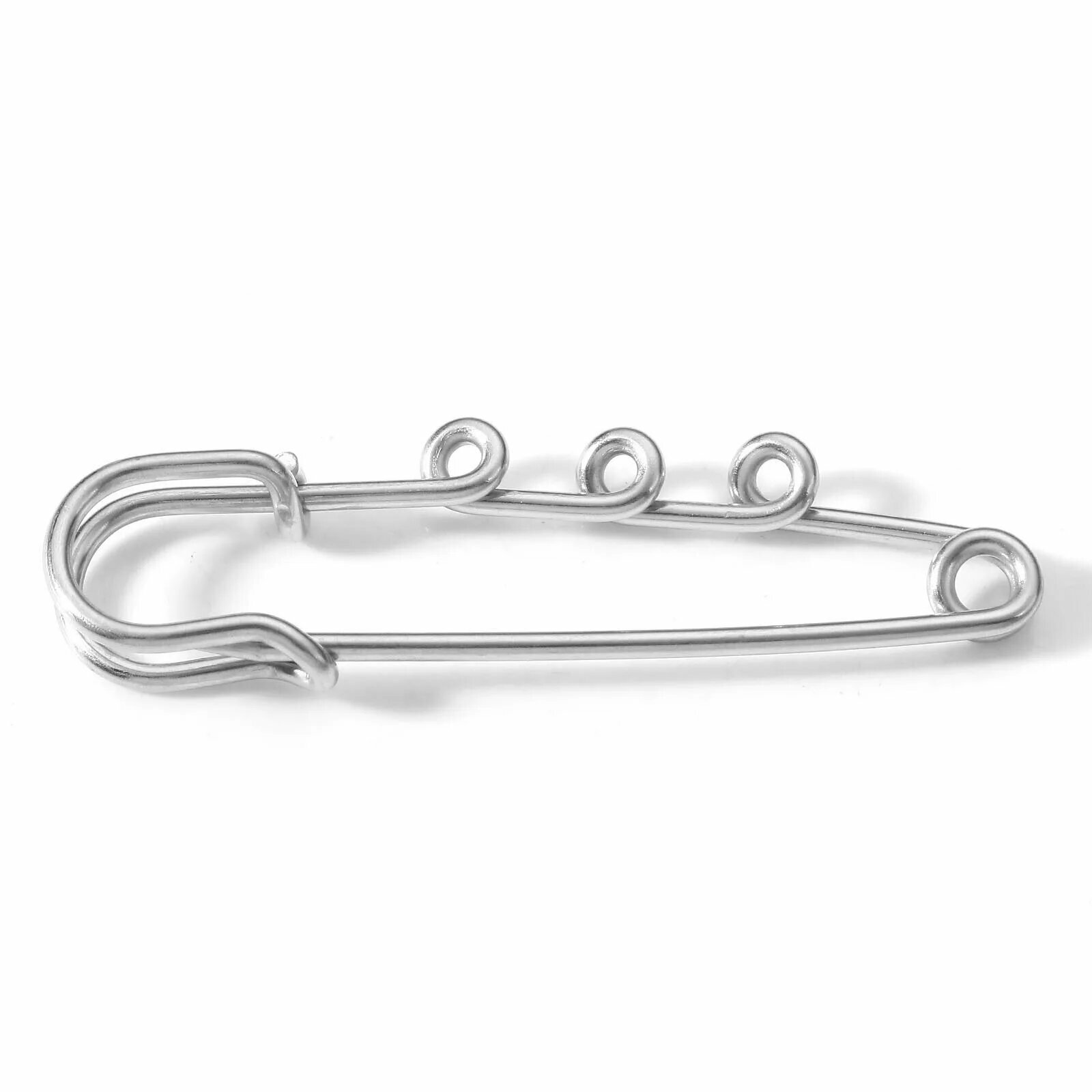 2 штуки разноцветных булавок из нержавеющей стали 304 Серебряный, Silver Color-5x1.6cm