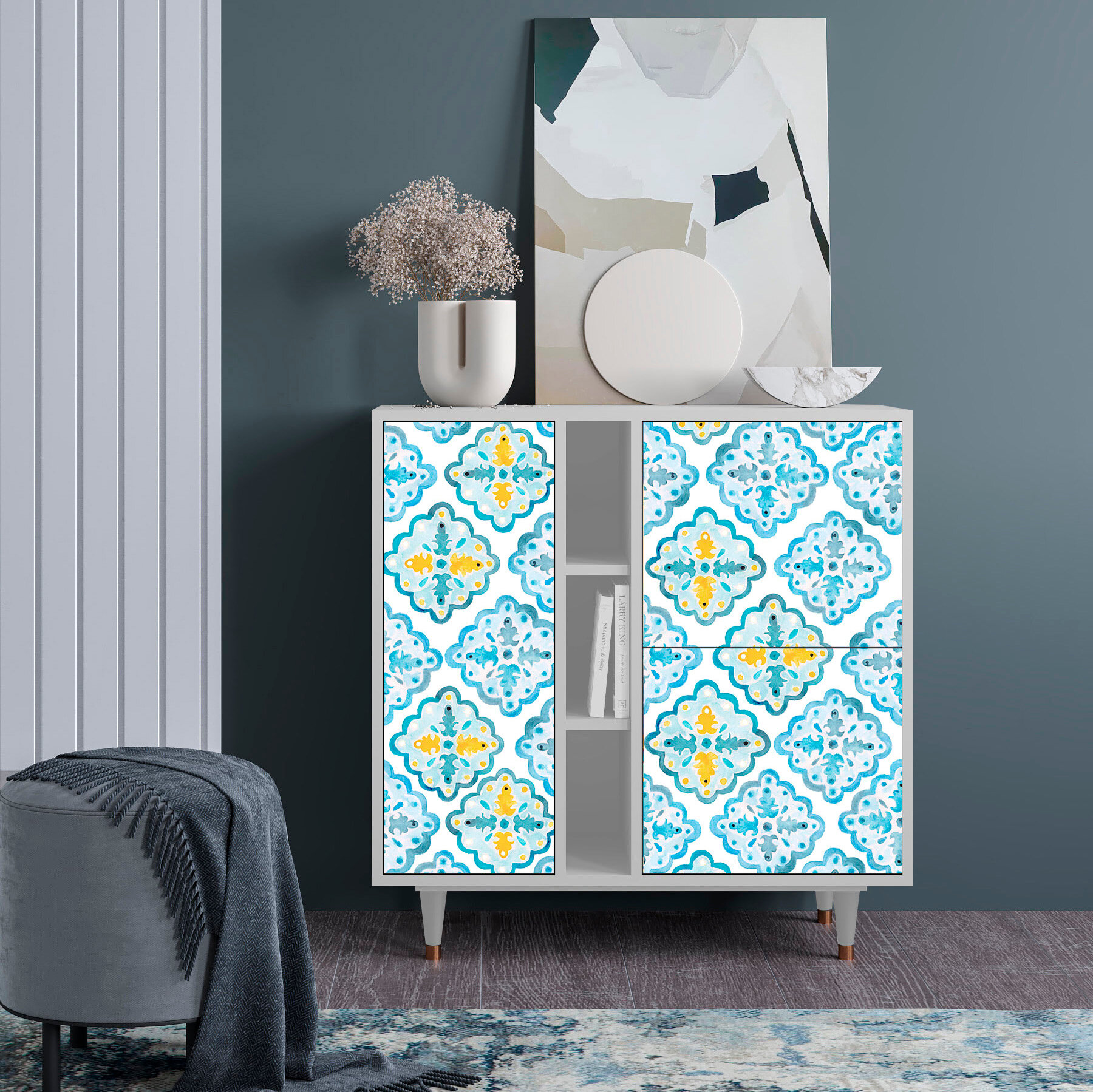 Комод - STORYZ - BS5 Portugese tiles, Размер - 94 x 96 x 41 см, Цвет корпуса - , Белый